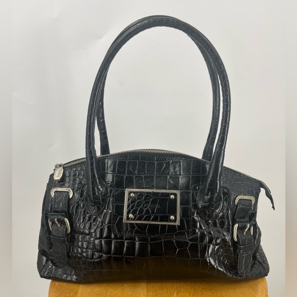 Prune | Bags | Prune Vintage Black Croc Embossed Bovine Leather Bag ...